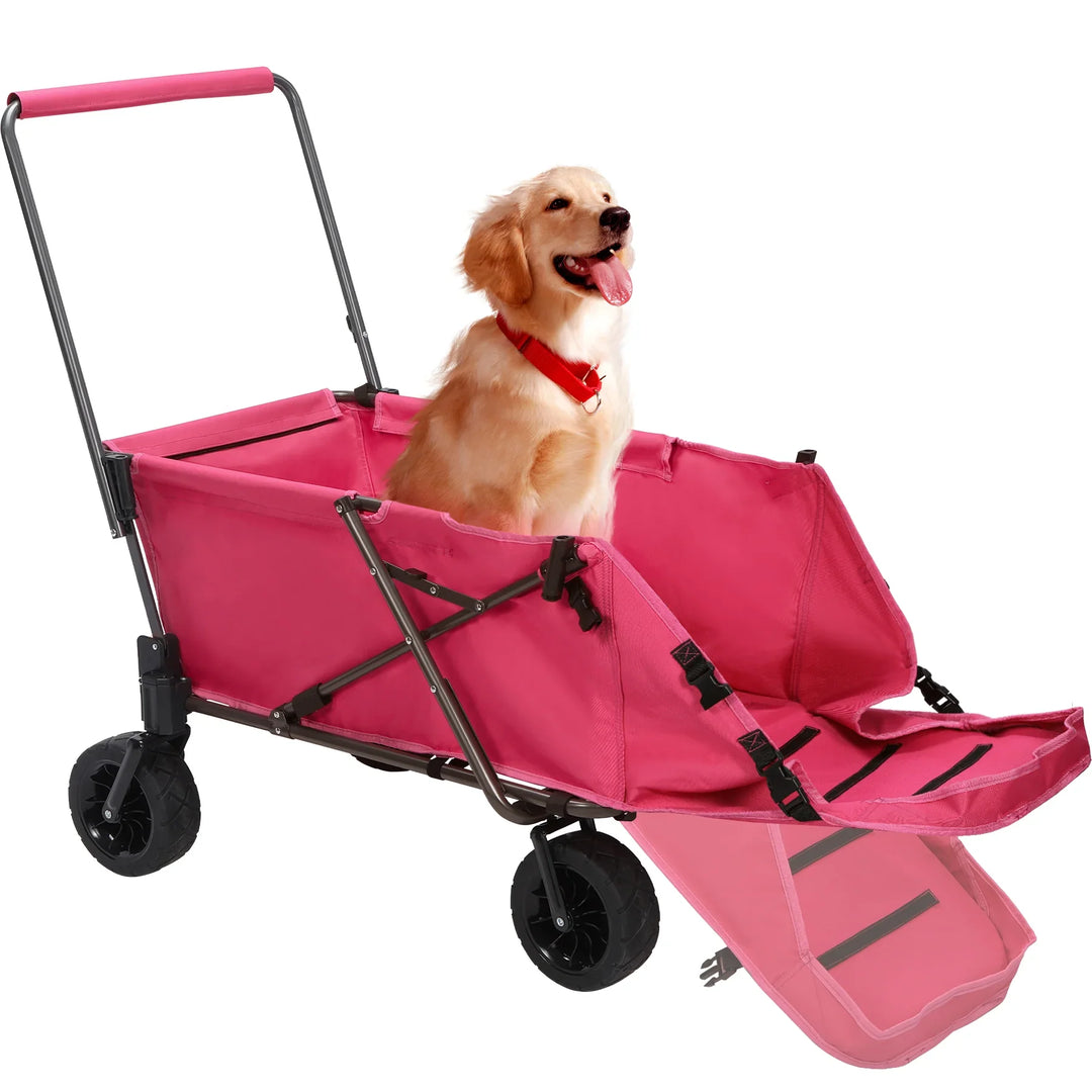 REDCAMP Folding Dog Wagon for Large Dogs with Extendable Rear and ...