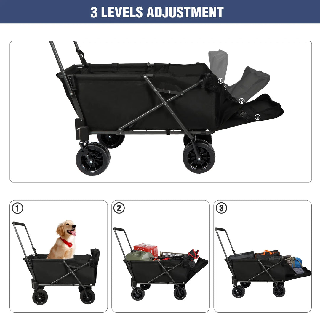REDCAMP Folding Dog Wagon for Large Dogs with Extendable Rear and ...