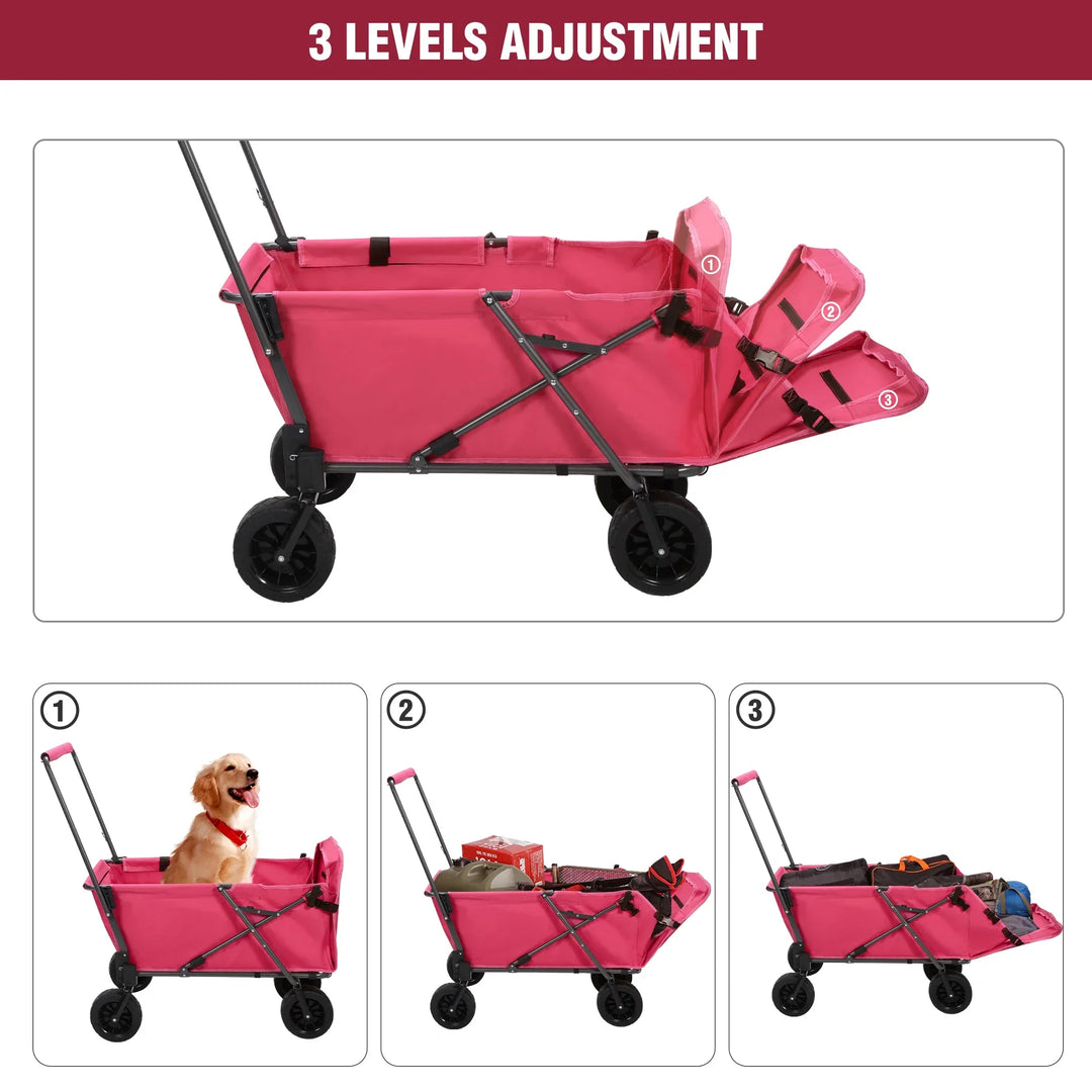 REDCAMP Folding Dog Wagon for Large Dogs with Extendable Rear and ...