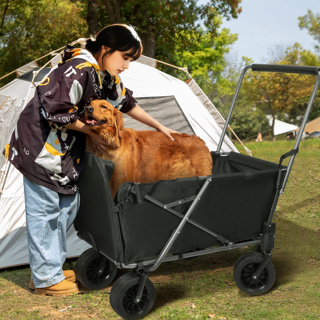 REDCAMP Folding Dog Wagon for Large Dogs with Extendable Rear and ...