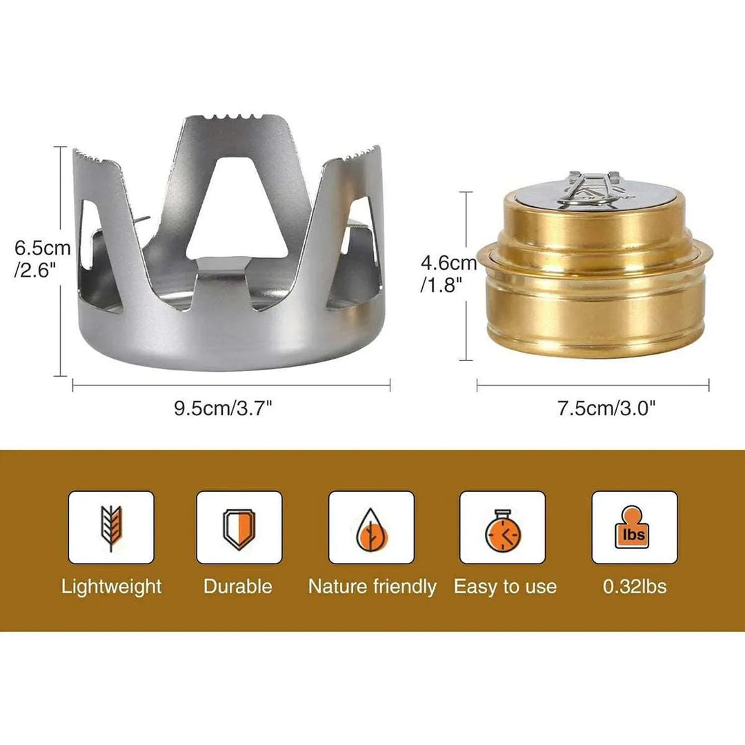 REDCAMP Mini Alcohol Stove with Aluminium Stand for Backpacking – Redcamp