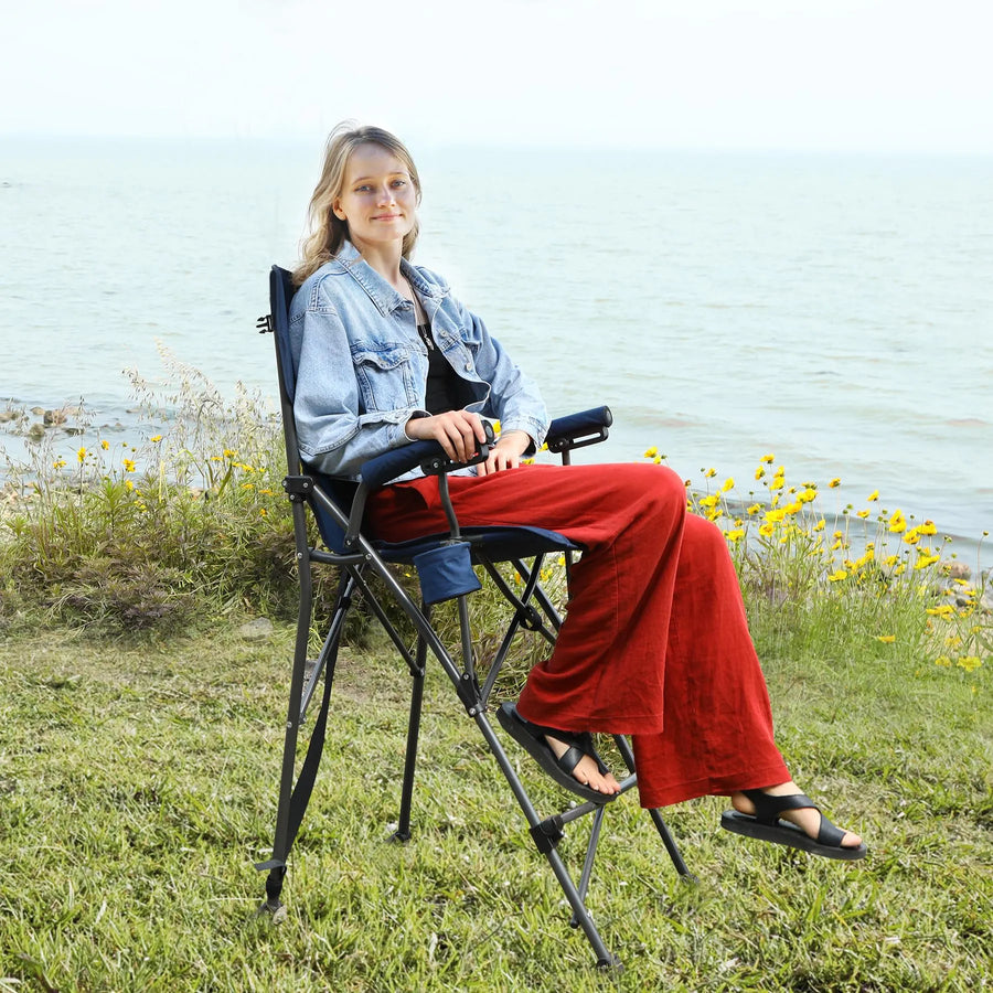 Extra Tall Folding Chair, Bar Height Foldable Director Chairs for Adul ...