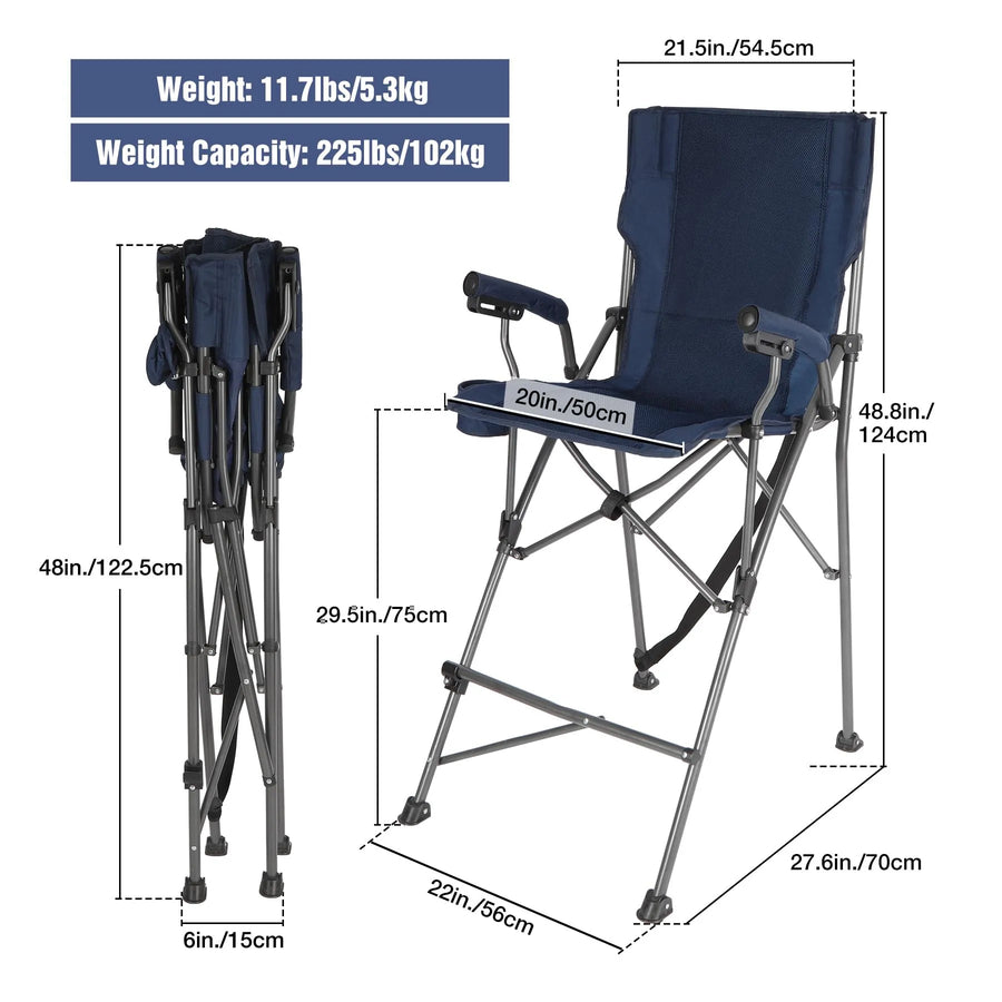 Extra Tall Folding Chair, Bar Height Foldable Director Chairs for ...