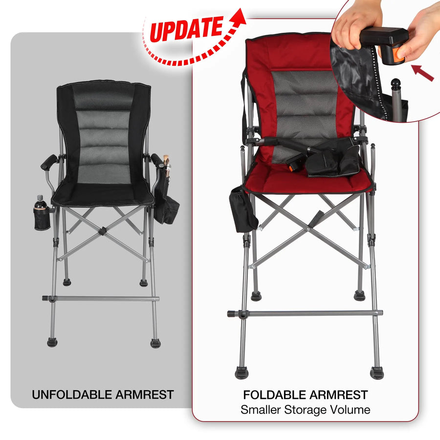 Extra Tall Folding Chair, Bar Height Foldable Director Chairs for Adul ...