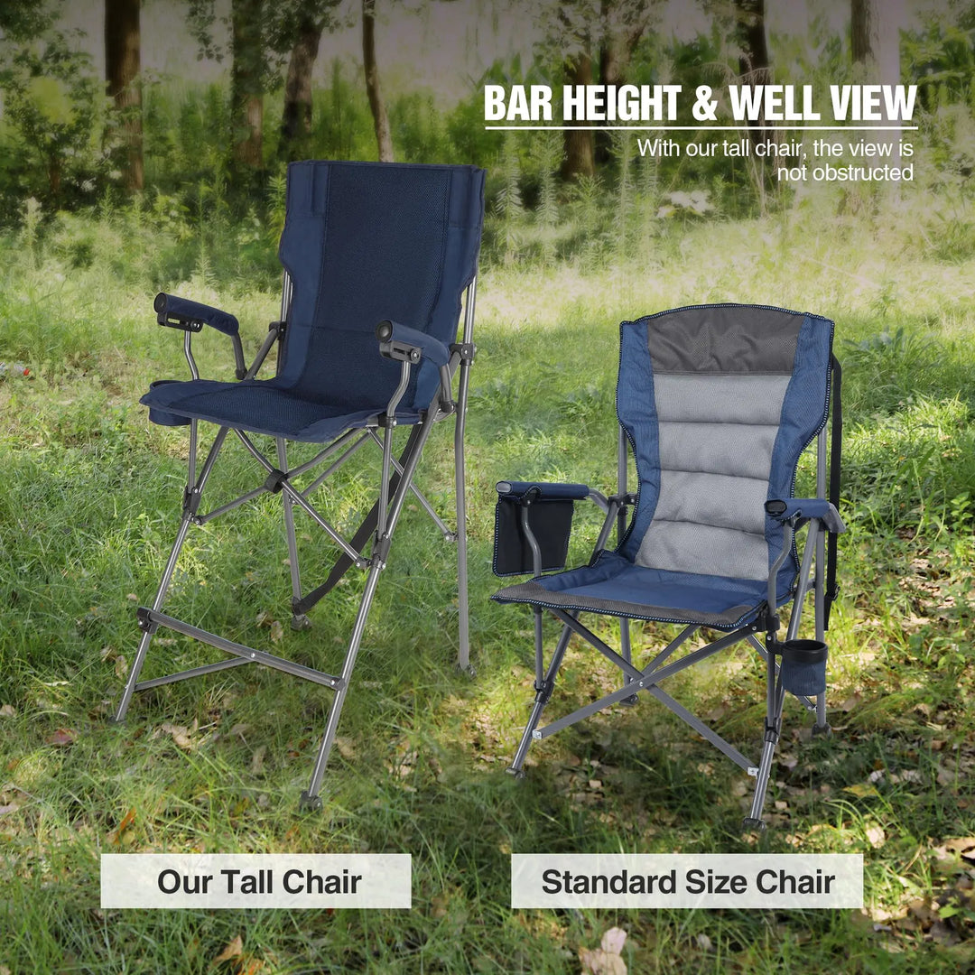 Extra Tall Folding Chair, Bar Height Foldable Director Chairs for ...