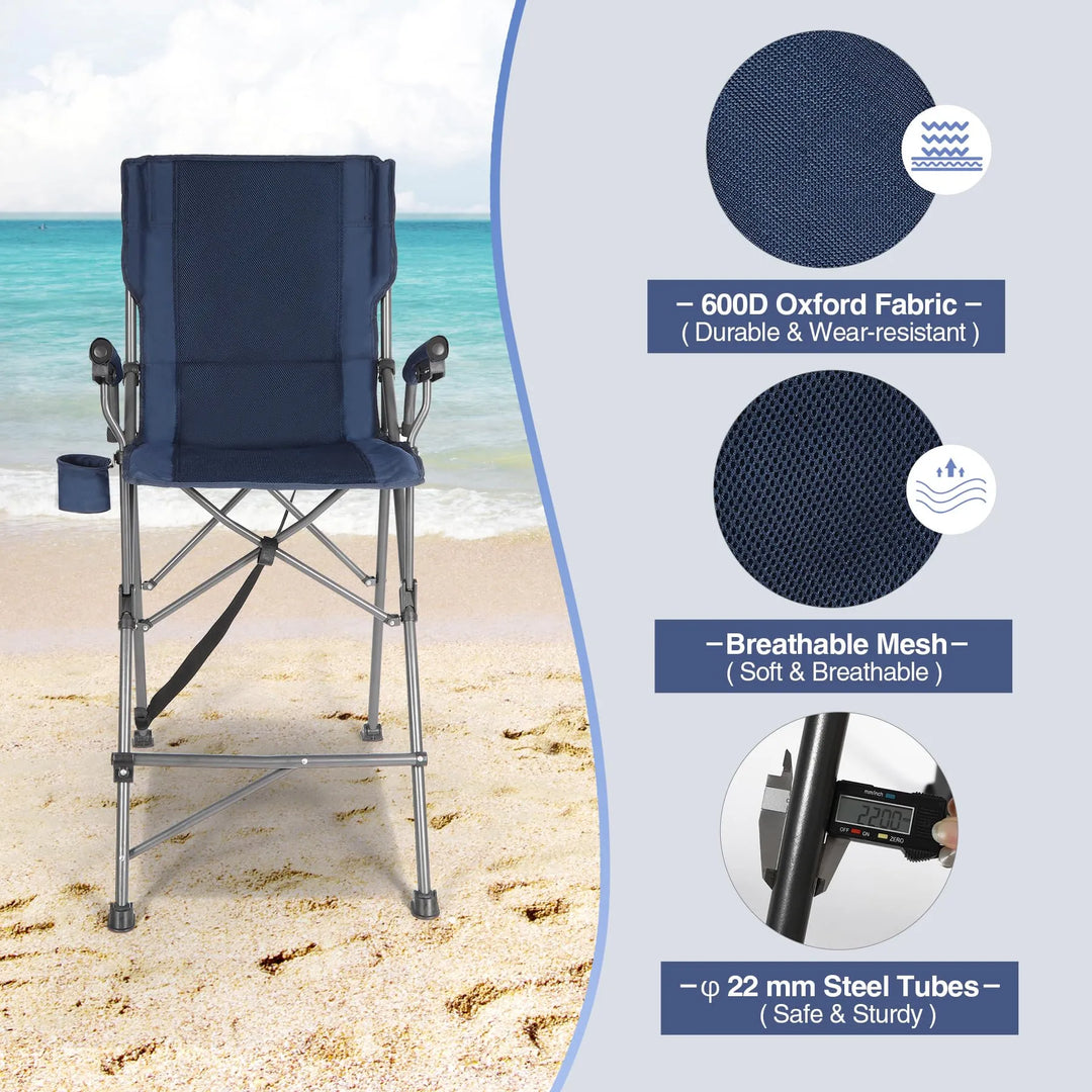 Extra Tall Folding Chair, Bar Height Foldable Director Chairs for ...