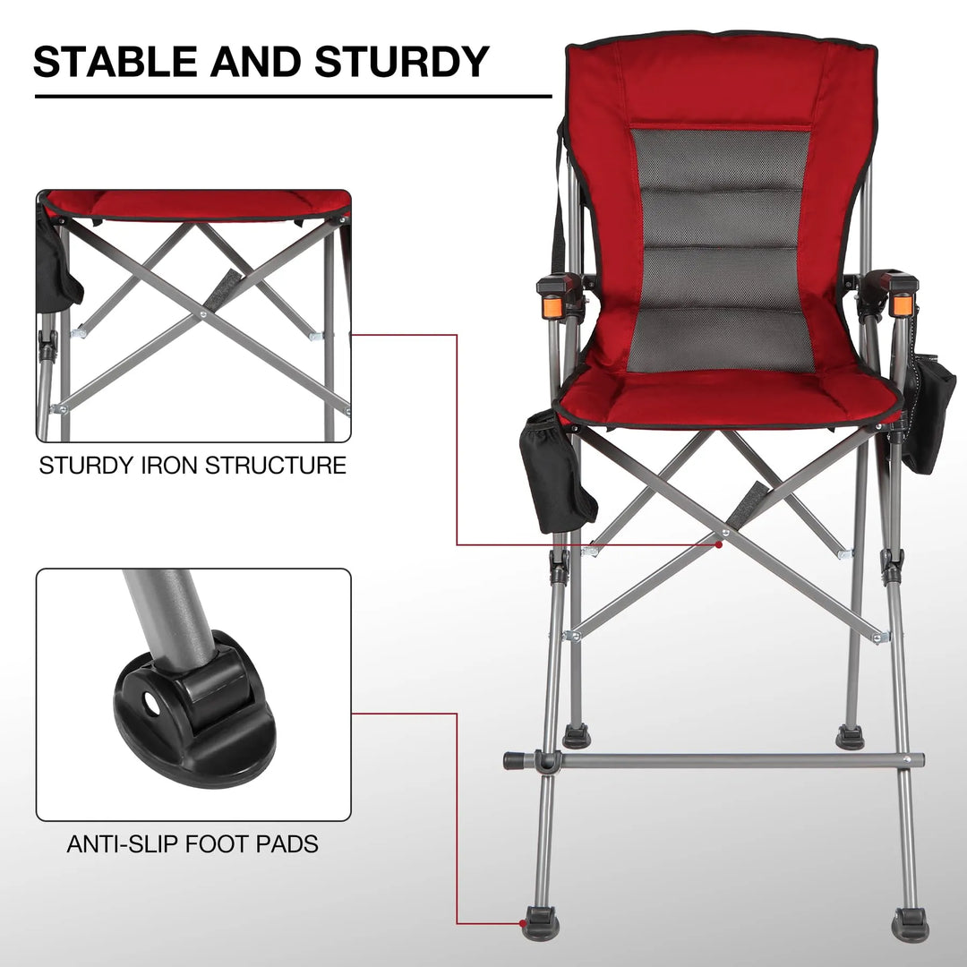 Redcamp Extra Tall Folding Chair, Bar Height Foldable Director Chairs ...