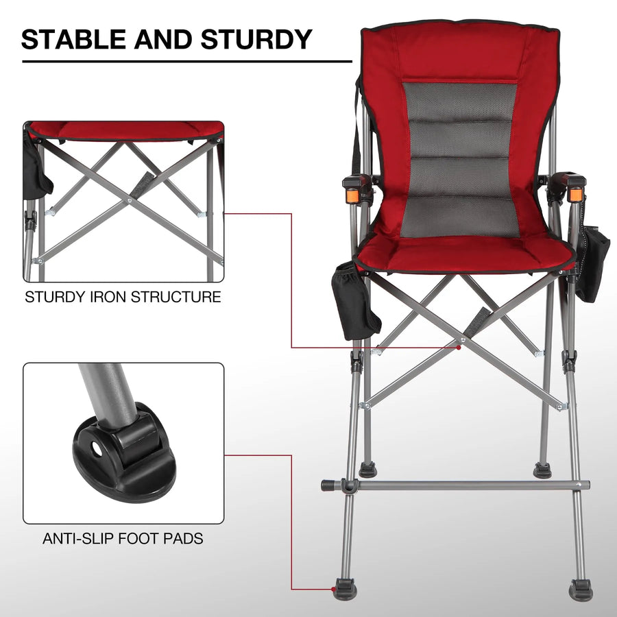 Redcamp Extra Tall Folding Chair, Bar Height Foldable Director Chairs ...